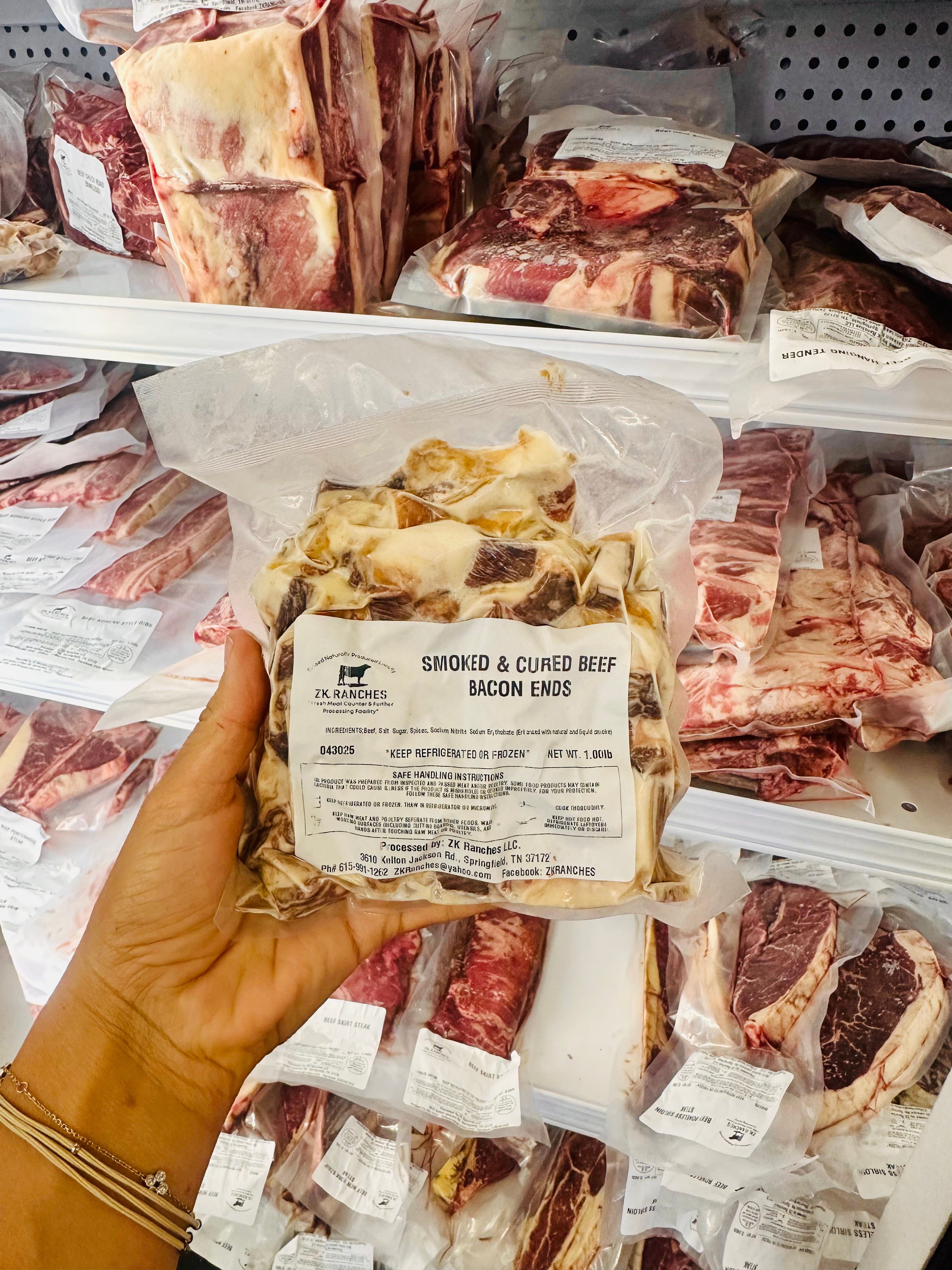 Beef Bacon Ends – ZK Ranches